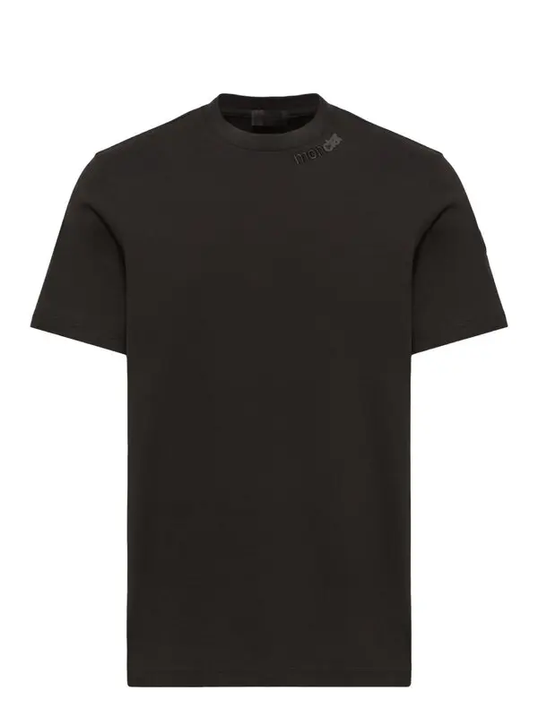 Moncler Logo-embroidered T-shirt - Black