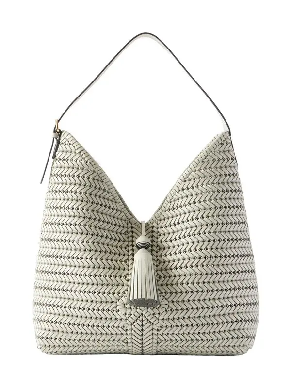 ANYA HINDMARCH Chevron Woven Tote Bag - White