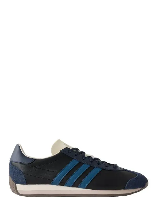 Adidas Country Suedetrimmed Leather Sneakers - Black