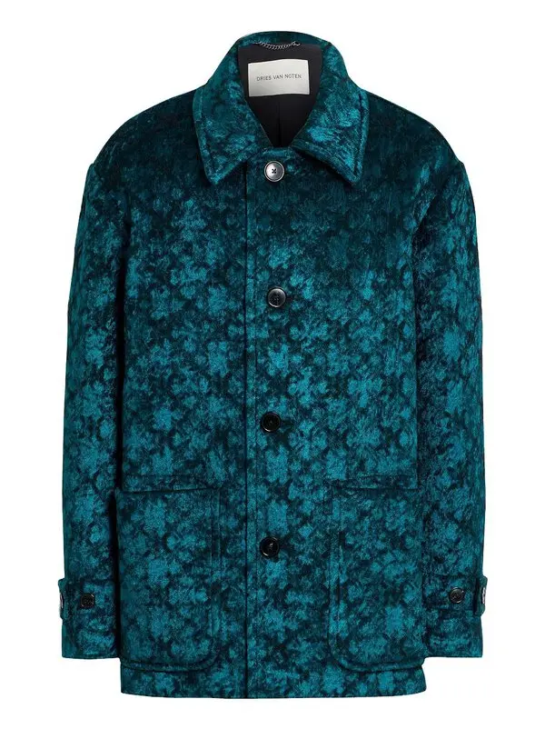 Dries Van Noten Jacquard Jacket - Teal