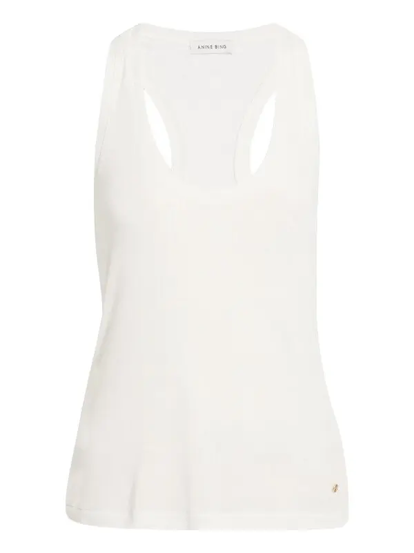 ANINE BING Micro Modal And Cashmere-blend Tank - Off-white