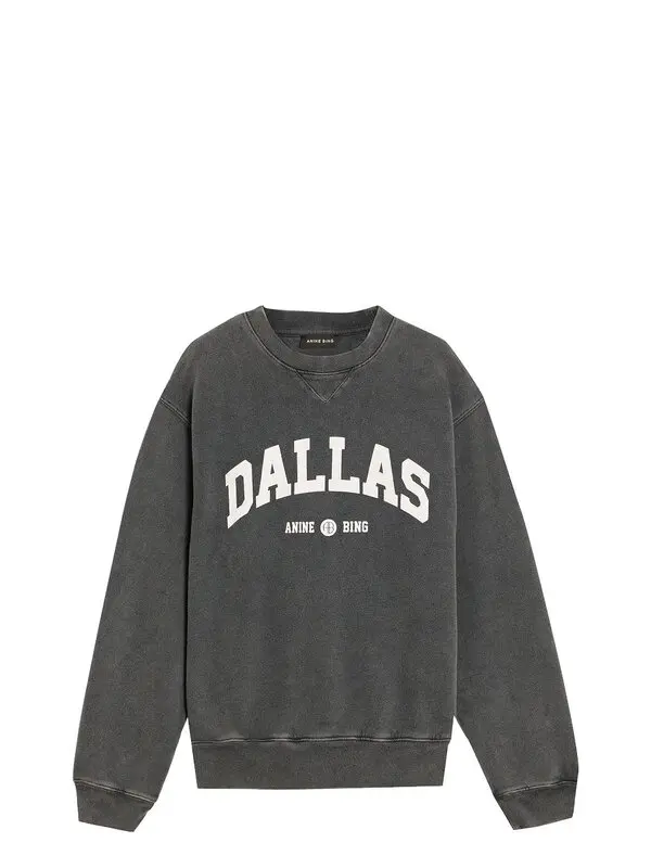 ANINE BING Ramona Printed French Cotton Terry Sweatshirt - Anthracite