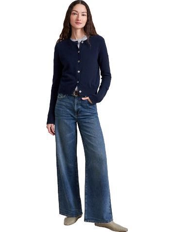 LA LIGNE Solid Lean Lines Cardigan - Navy