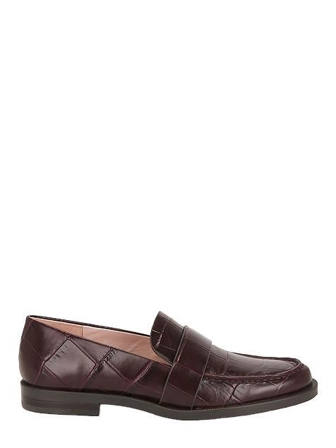 FAVORITE DAUGHTER Lola Loafer In Burgundy Croc-embossed Leather - Deep Bordeaux