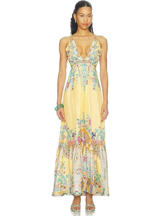 Camilla Tiered Maxi Dress With Hardware - Barcelona Bebe