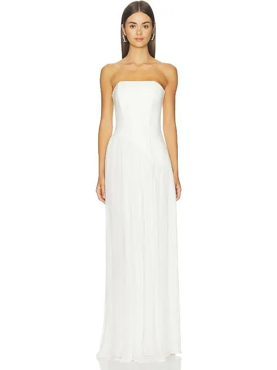 LOVERS AND FRIENDS Alice Strapless Gown - White