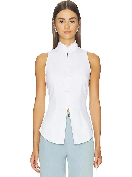 SAU LEE Rhoda Sleeveless Top - White
