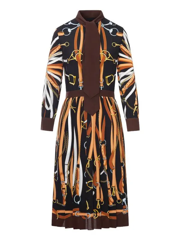 Gucci Printed Silk Chemsier Dress - Brown