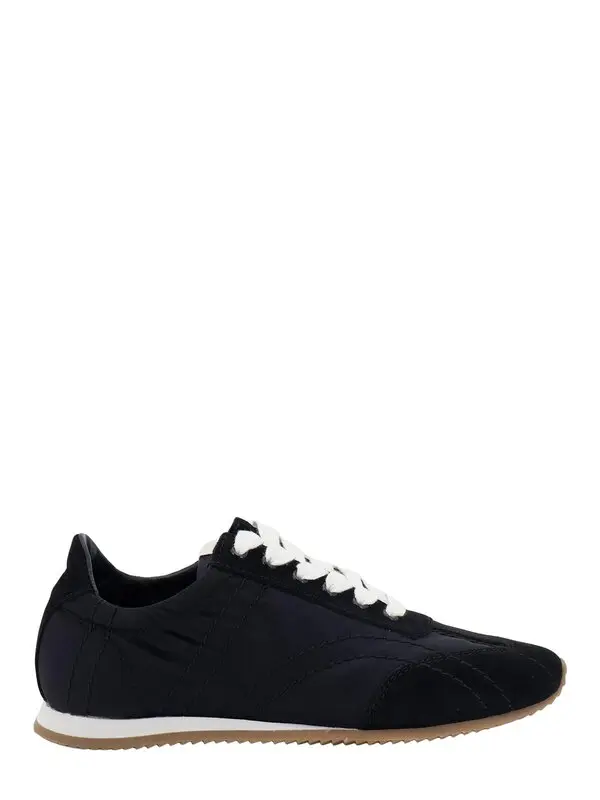 TOTEME Nylon And Suede Sneakers With All-over Stitching - Black