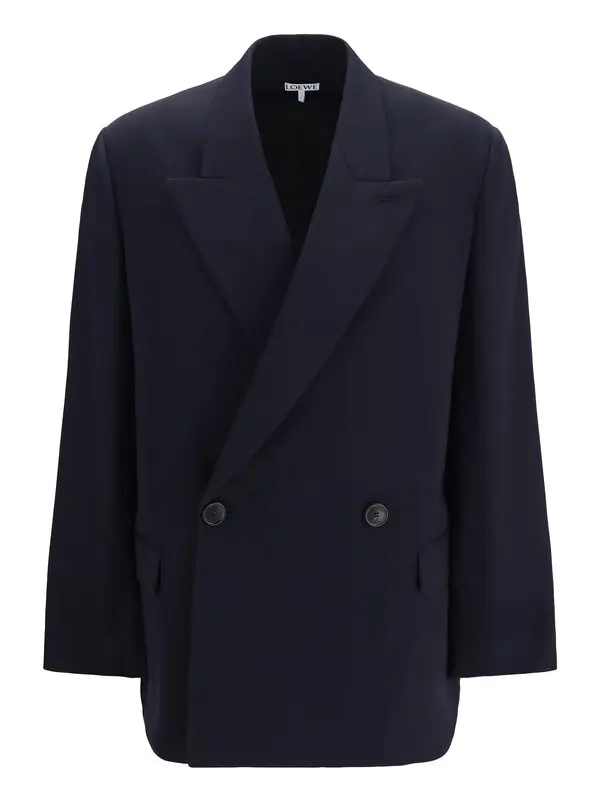Loewe Wool Blend Double-breasted Jacket - Blue