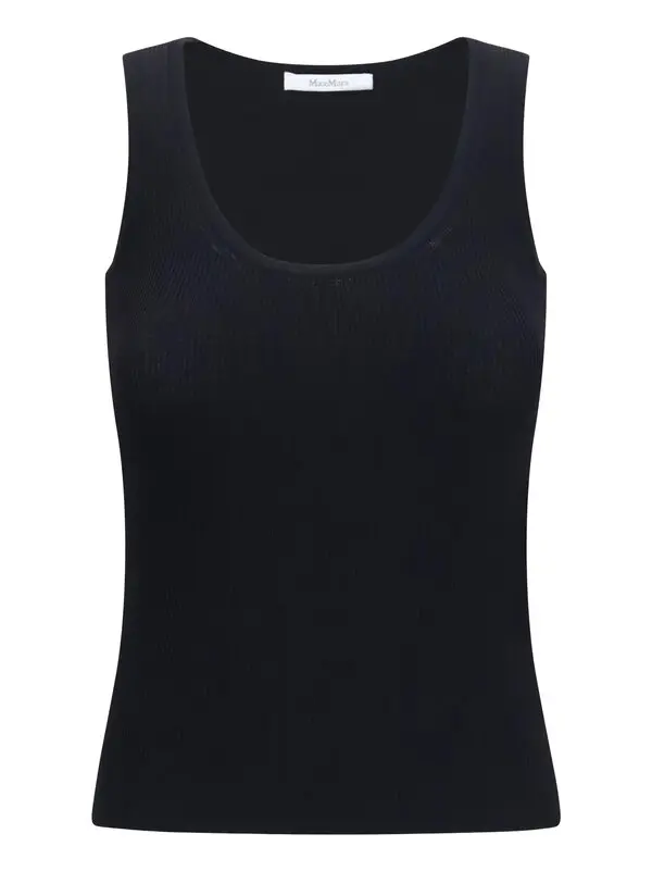 Max Mara Ribbed Jersey Tank Top - Black