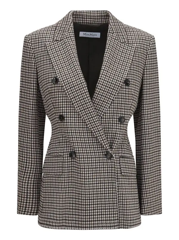 Max Mara Eccelso Double-breasted Houndstooth Blazer - Multicolor