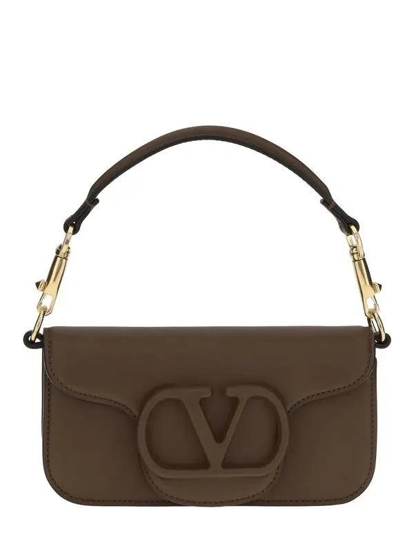 Valentino Garavani Mini Locò Shoulder Bag In Calfskin - Brown