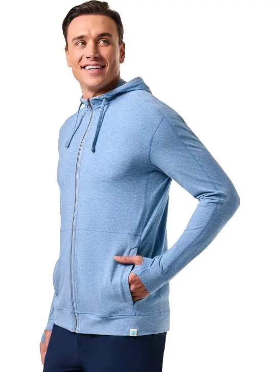 Coolibar Lumaleo Full Zip Hoodie - Light Blue Heather