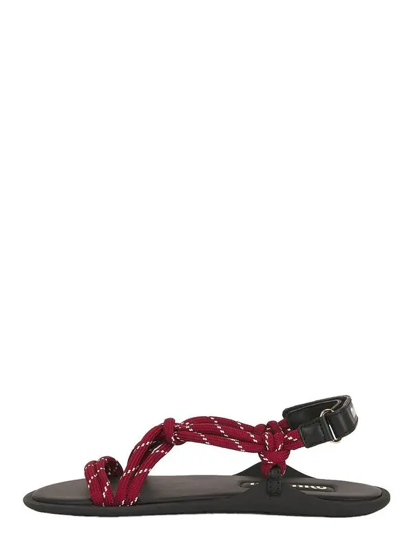 Miu Miu Knotted Cord Strappy Sandals - Amaranto