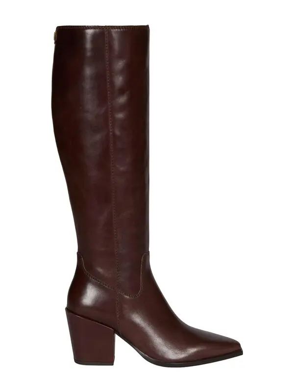 Vince Camuto Pamlia Knee High Block Heel Boots - Warm Chestnut Leather
