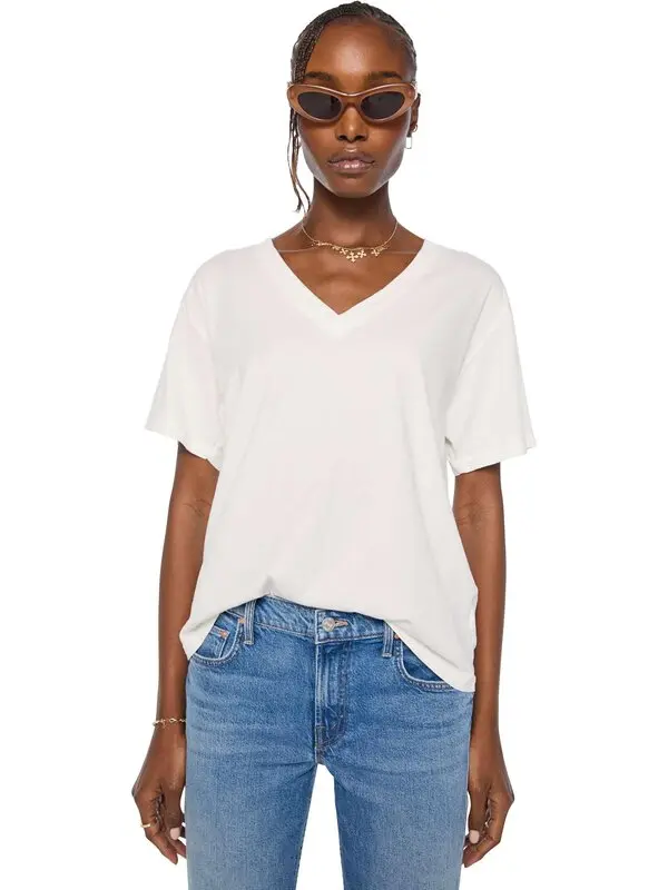 MOTHER The Varsity Rowdy Fluff T-shirt - White