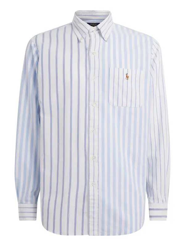 Polo Ralph Lauren Stripe Patchwork Oxford Shirt - Blue