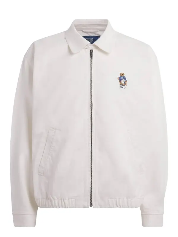 Polo Ralph Lauren Embroidered Polo Bear Bomber Jacket - White