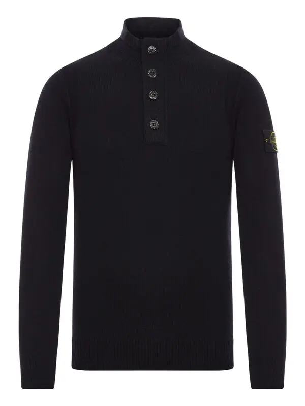 Stone Island High Neck Knitted Jumper - Black