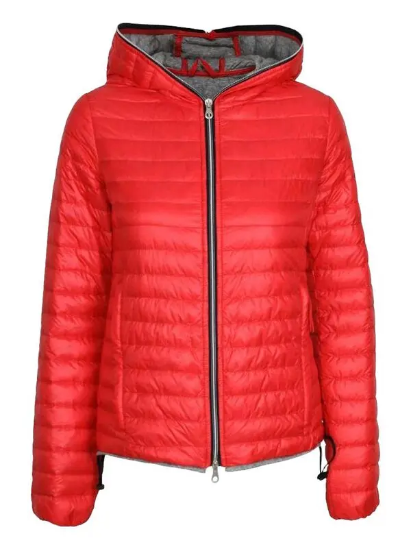 Duvetica Quilted Hooded Down Jacket - Red