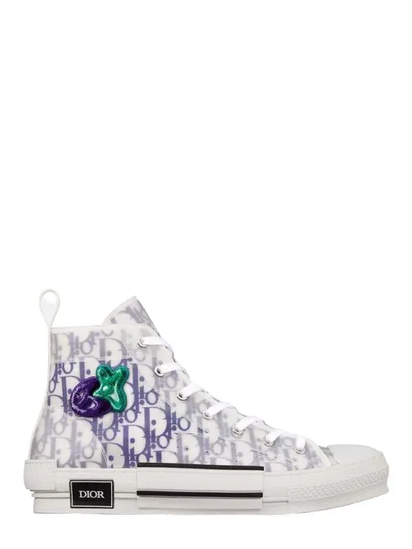 Dior B23 High-top Sneakers With Monogram And Appliqu - White
