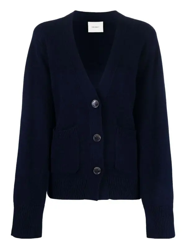 LISA YANG Cashmere V-neck Cardigan - Navy Blue