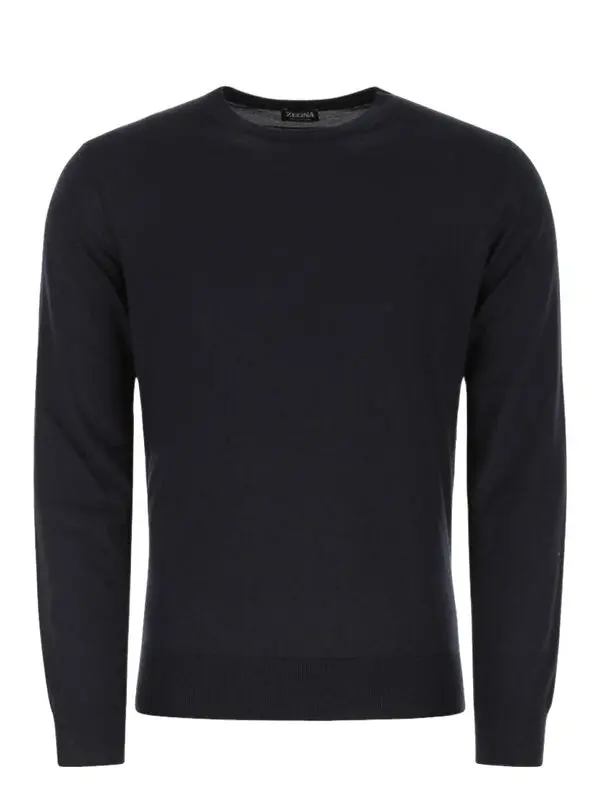 Zegna Crew Neck Cashmere Jumper - Black