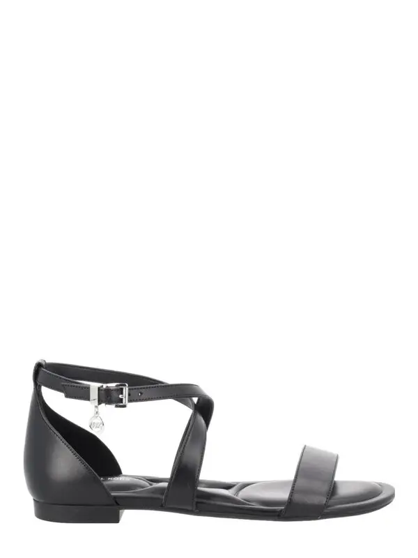 Michael Kors Alexa Flat Sandals With Buckle Detail - Black