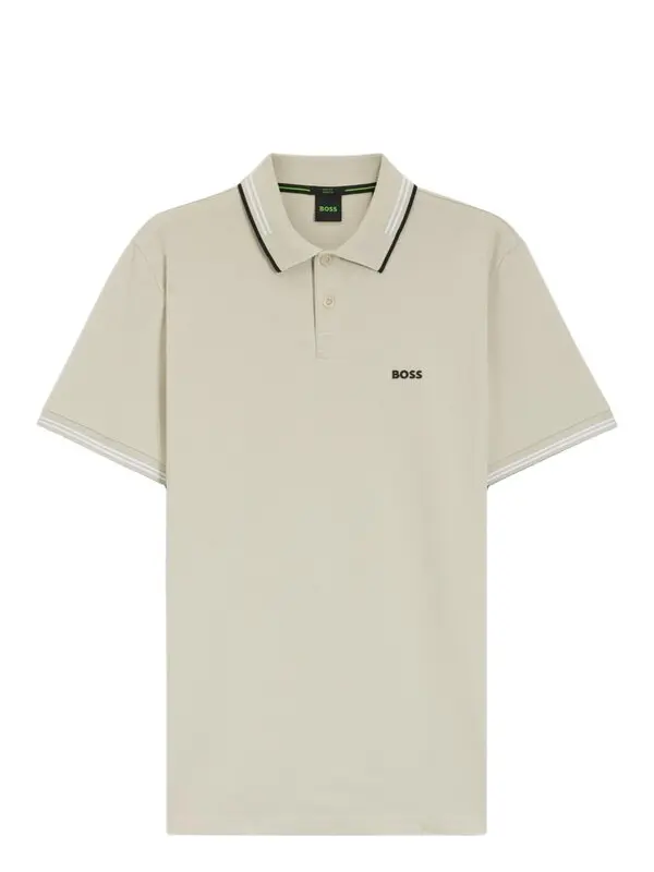 Hugo Boss Slim Fit Tipped Polo Shirt - Light Beige