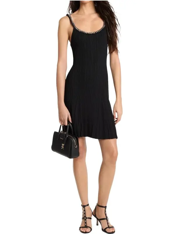 Michael Kors Ruffled Neckline Dress - Black