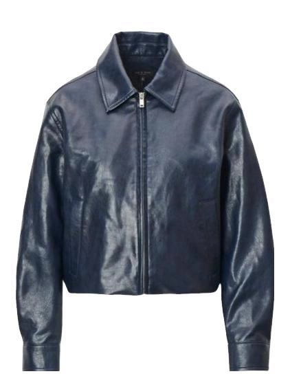 Rag & Bone Zip-up Collared Jacket - Navy