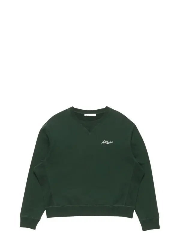 Acne Studios Fleece Sweatshirt With Logo - Green