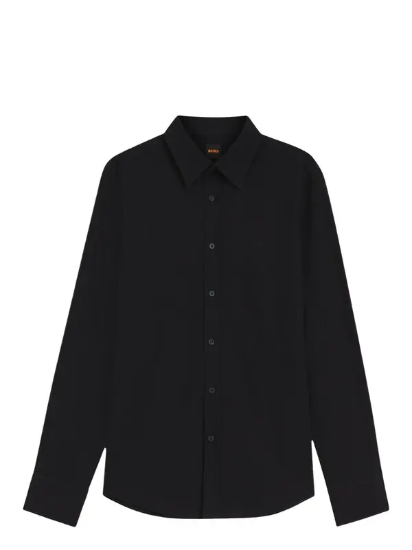 Hugo Boss Collared Long-sleeved Shirt - Black
