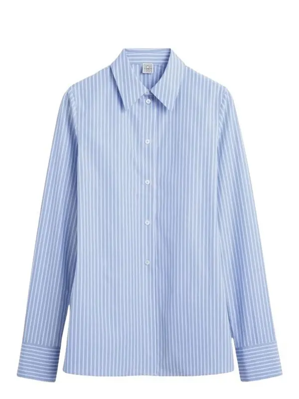 TOTEME Collared Long-sleeved Striped Shirt - Blue