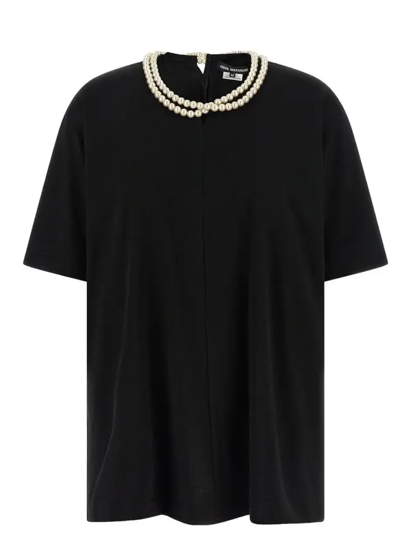 Junya Watanabe Pearl Embellished Crewneck T-shirt - Black