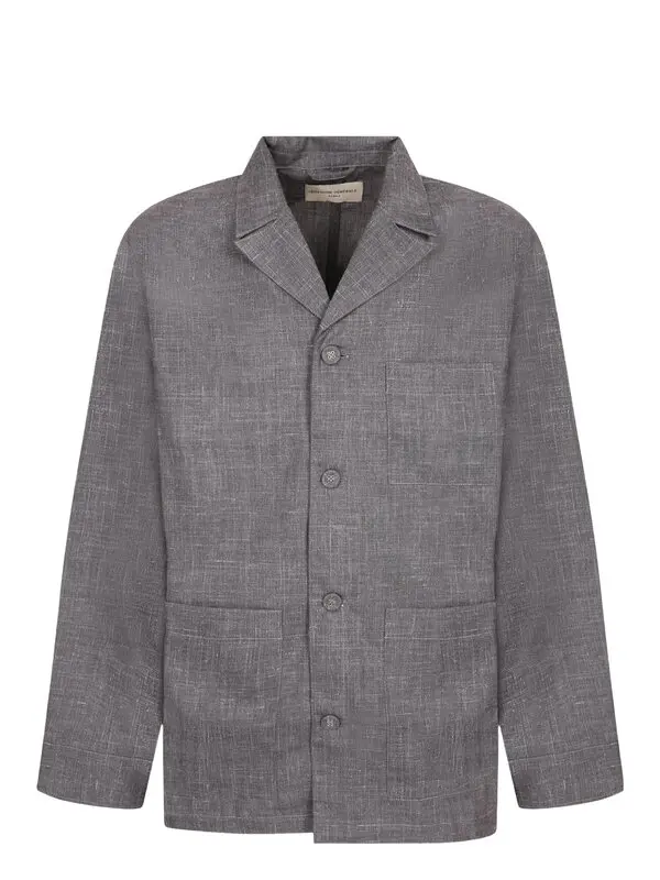 Officine Générale Textured Button-front Shirt - Grey
