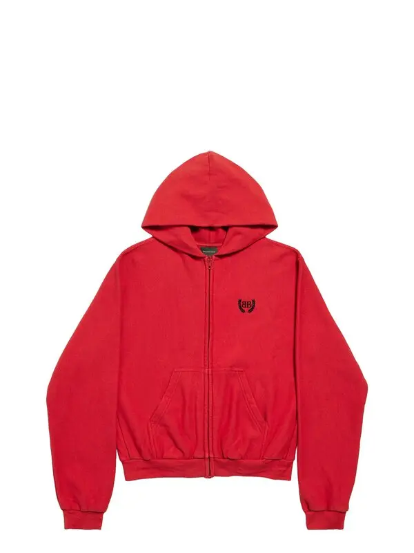 Balenciaga Laurel Classic Zip-up Hoodie - Red