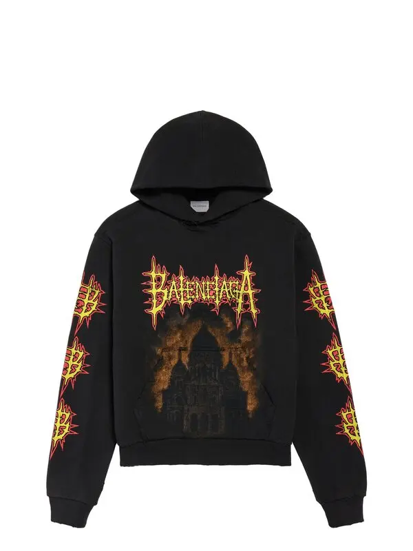 Balenciaga Sacré Cœur Medium Fit Hoodie - Black