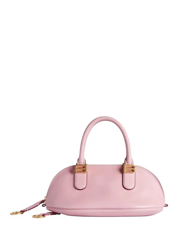 Balenciaga Bolero Mini Bowling Bag In Smooth Calfskin - Pink
