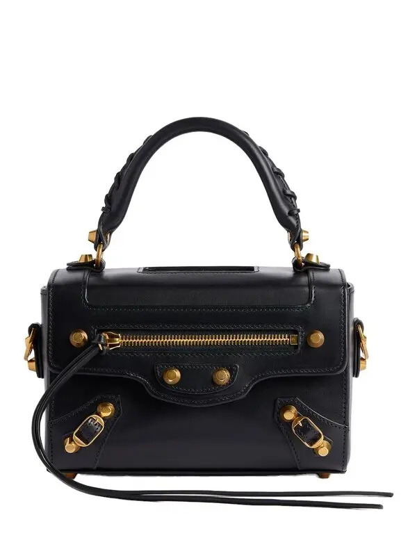 Balenciaga Le City Sleek Box Bag In Soft Calfskin - Black