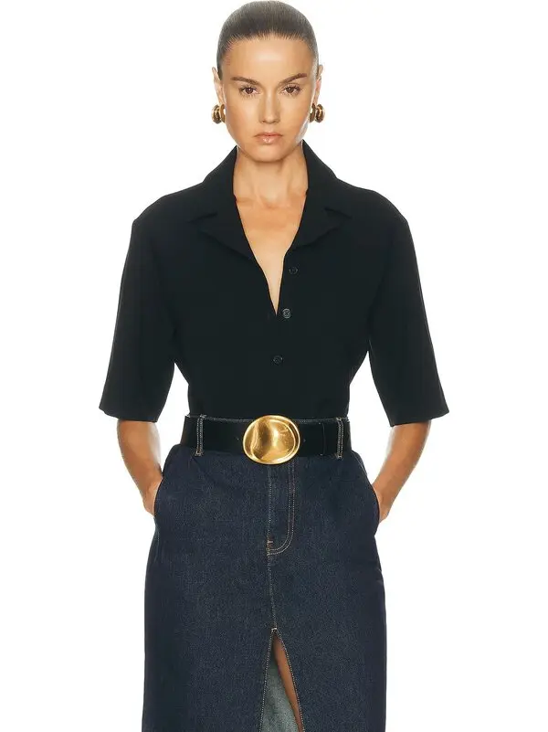 Khaite Loucin Crepe Top - Black