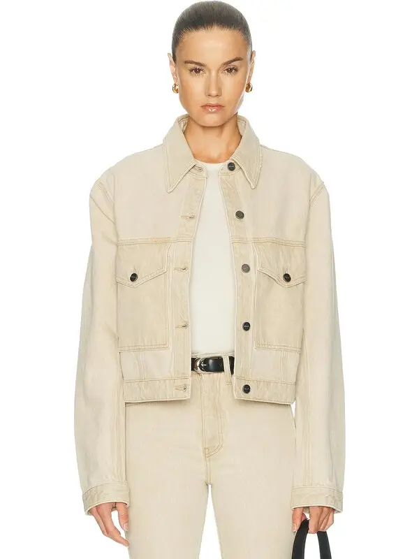Khaite Tomer Collared Denim Jacket - Dumas