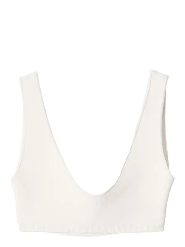 Jacquemus Faro Cropped Knit Top - White