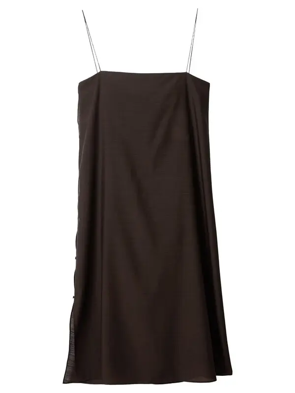 Jacquemus The Isola Pleated Virgin-wool Mini Dress - Brown