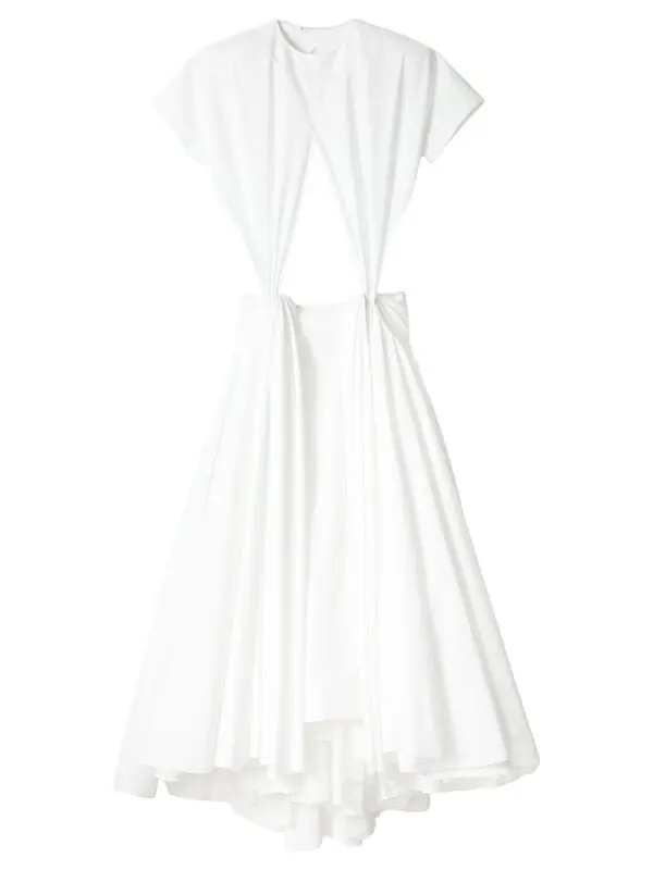 Jacquemus Evisa Cutout Cotton Midi Dress - White