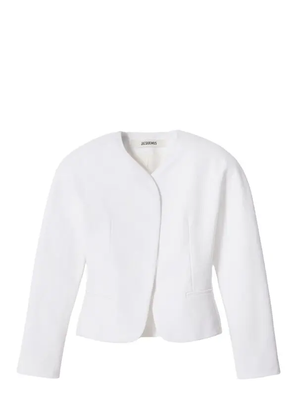 Jacquemus The Little Ovalo Cropped Jacket - White