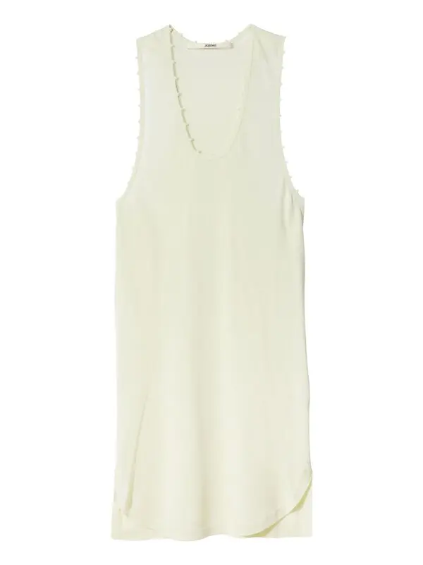 Jacquemus Marcel Embroidered Silk Top - White
