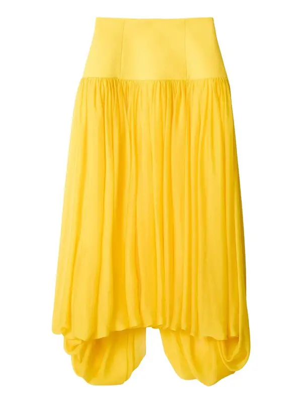 Jacquemus Alta Bubble Hem Midi Skirt - Yellow