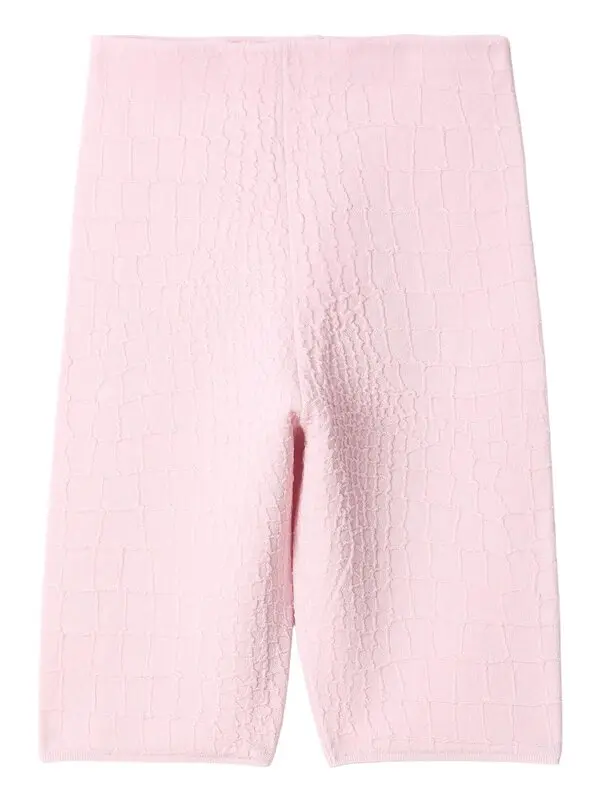 Jacquemus The Scala Knee-length Stretch-knit Shorts - Light Pink